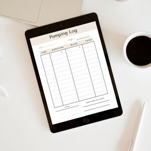Printable Daily Pumping Log Tracker | Baby Feeding | DIY Baby Feeding ...
