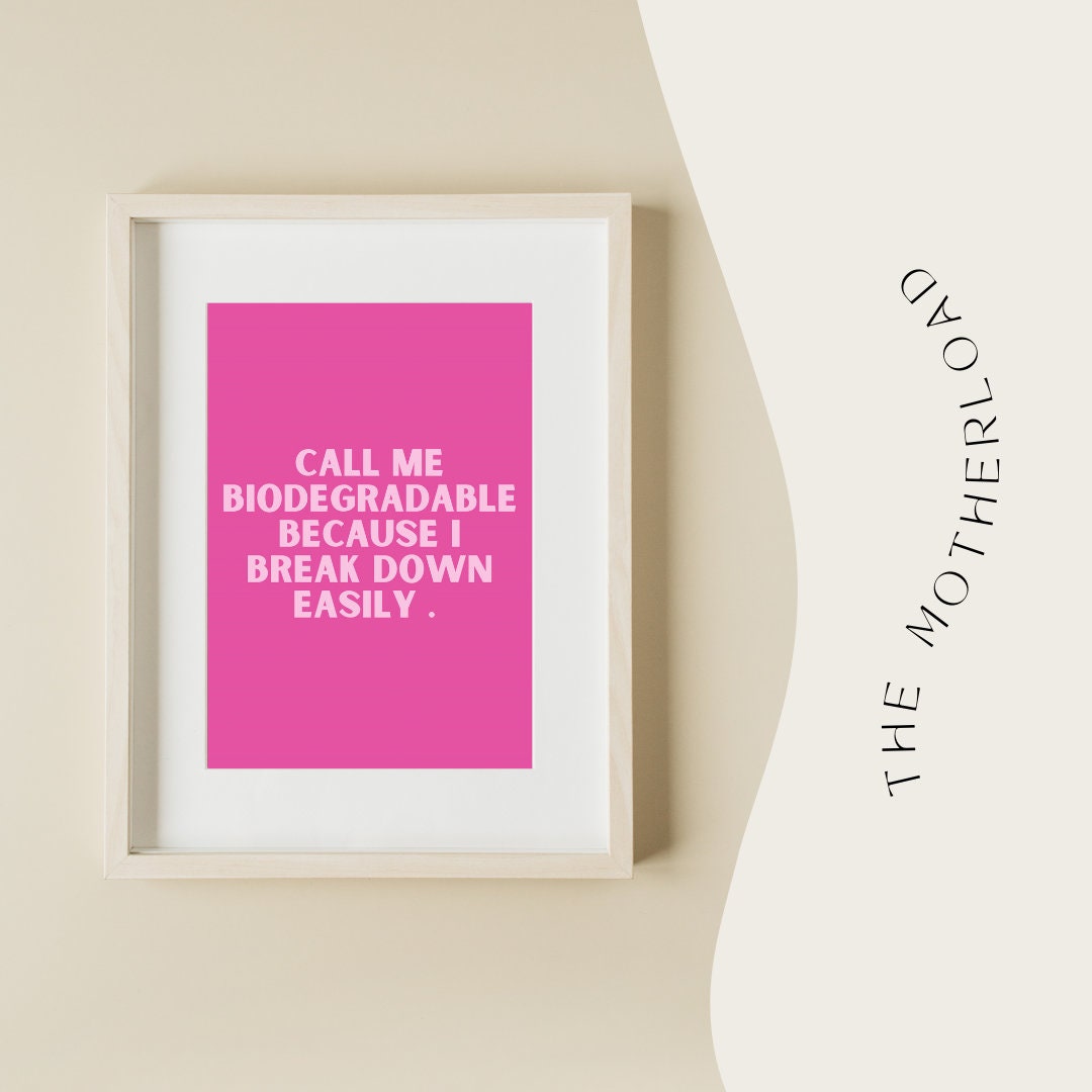 Call Me Biodegradable | Swear Word Art | Hallway Decor | Fun Home Decor ...