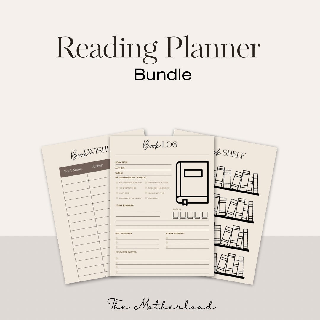 Book Reading Planner | Reading Planner Bundle | Printable Reading ...