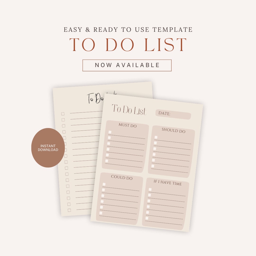 The Ultimate Minimalist to Do List | Downloadable to Do List | Digital ...
