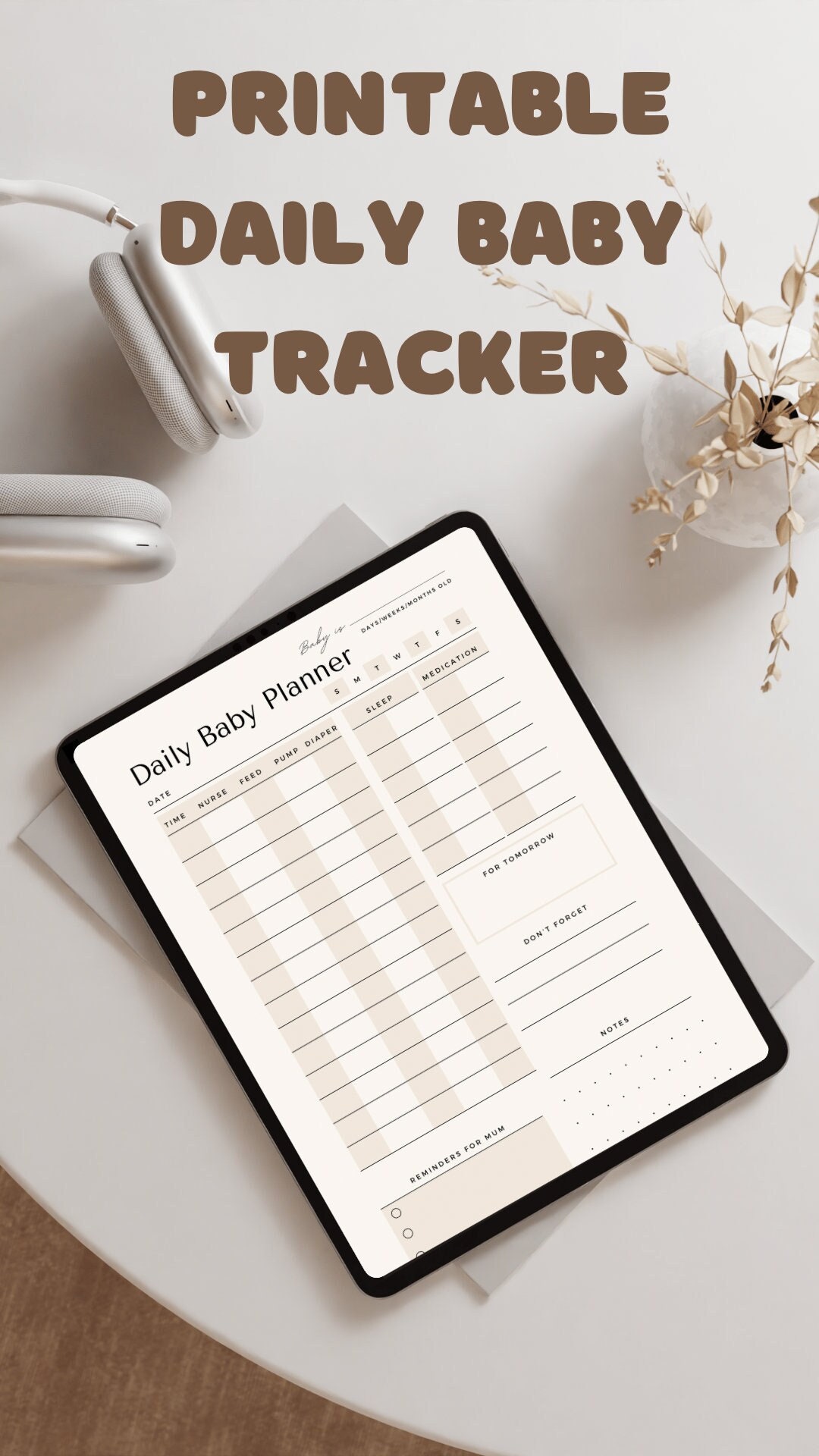 Printable Baby Daily Tracker and Planner | Newborn Daily Log | Baby ...