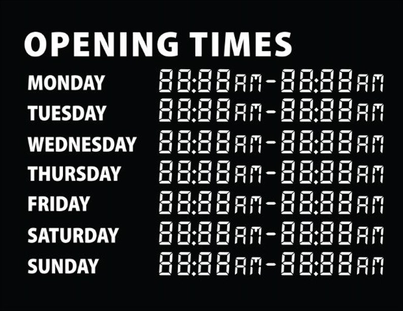 Printable Opening Hours Sign Hours of Operation Printable | Etsy