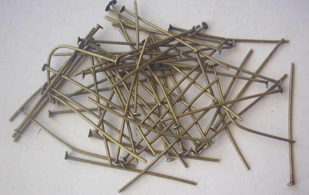 200 Nails/flathead Rods 3.5 Cm Bronze - Etsy