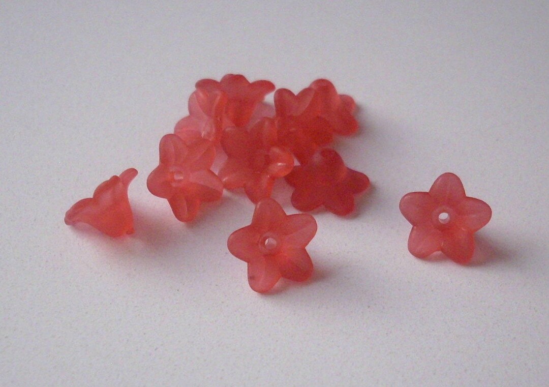 100 Pearls in Red Lucite 10 Mm - Etsy