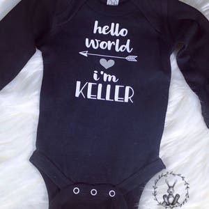 Hello World Personalized Bodysuit, Baby Shower, Baby Gift, New Baby ...