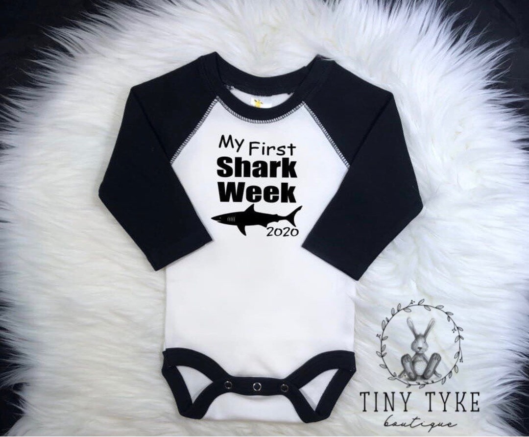 My First Shark Week Bodysuit Shark Week Shark Funny - Etsy