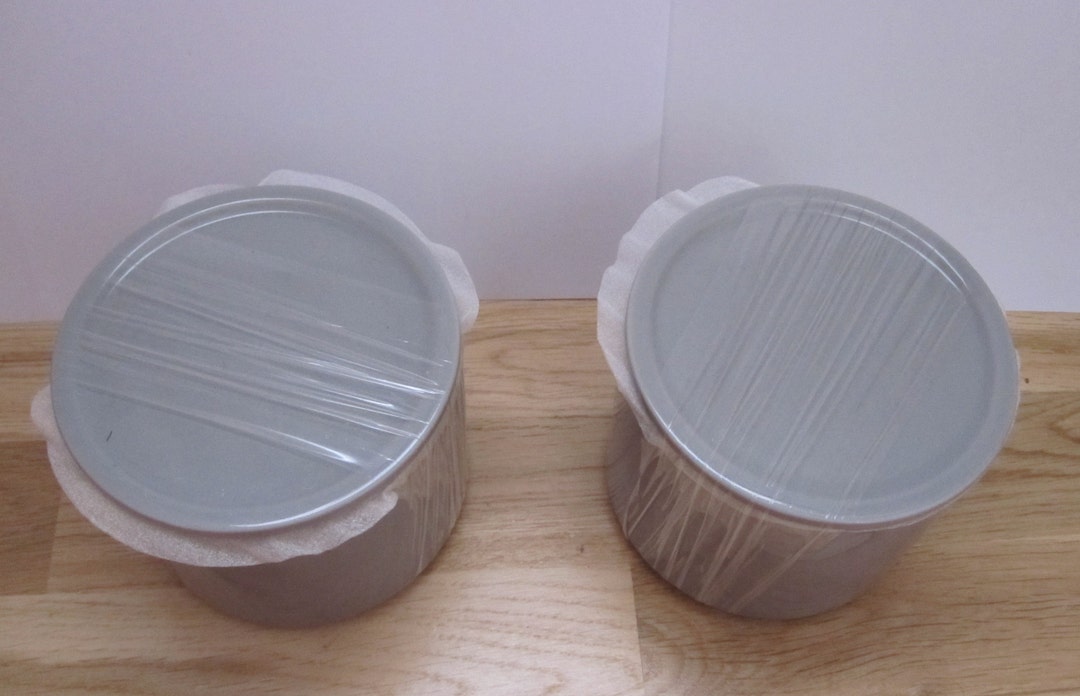 TWO Dove Grey Pristine Stacking Jars With Lids / Stackable - Etsy