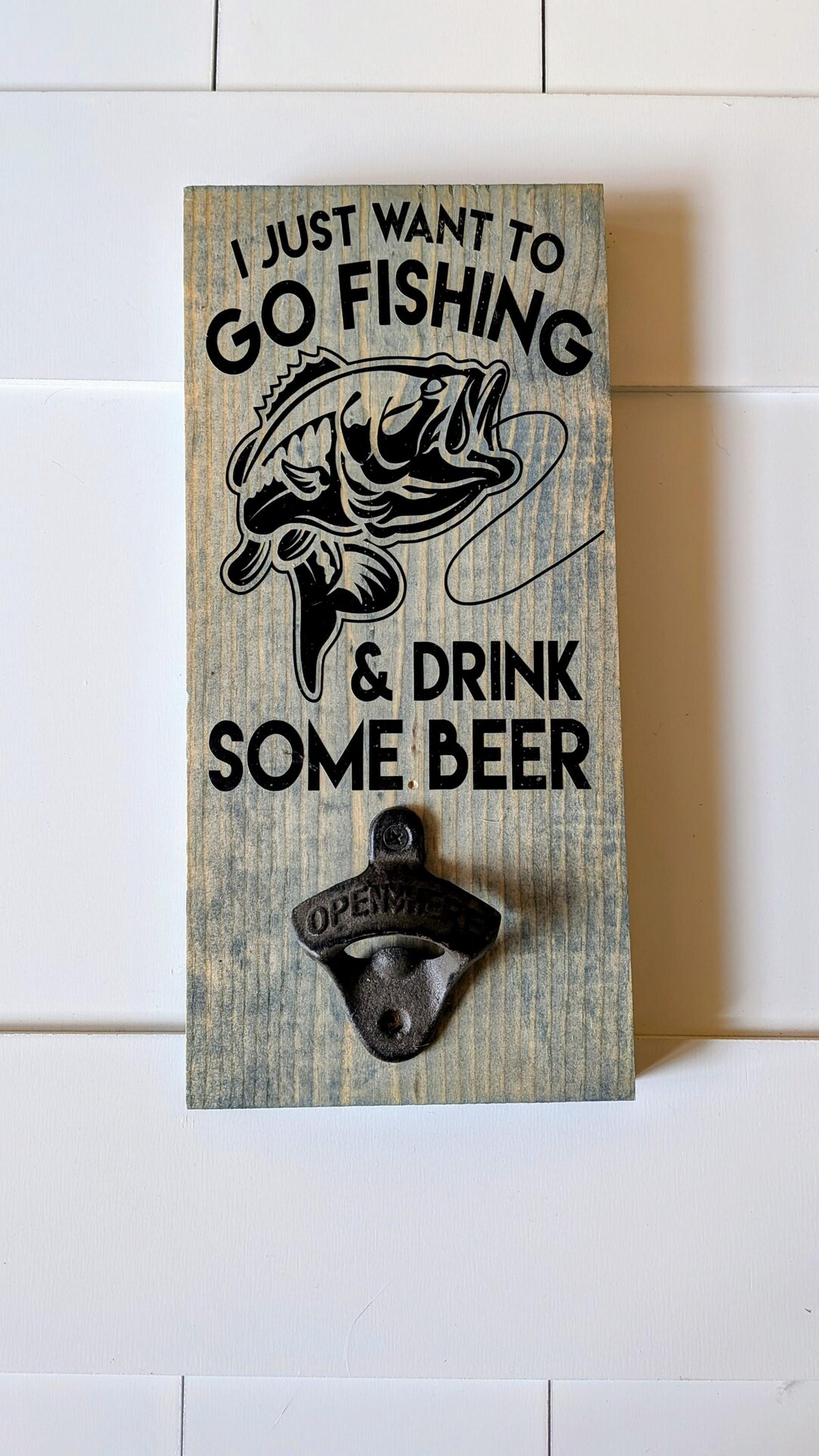 Beer and Fishing Bottle Opener Sign - Etsy