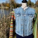 Women's Repurposed Denim Jacket With Afghan Sleeves/upcycled - Etsy