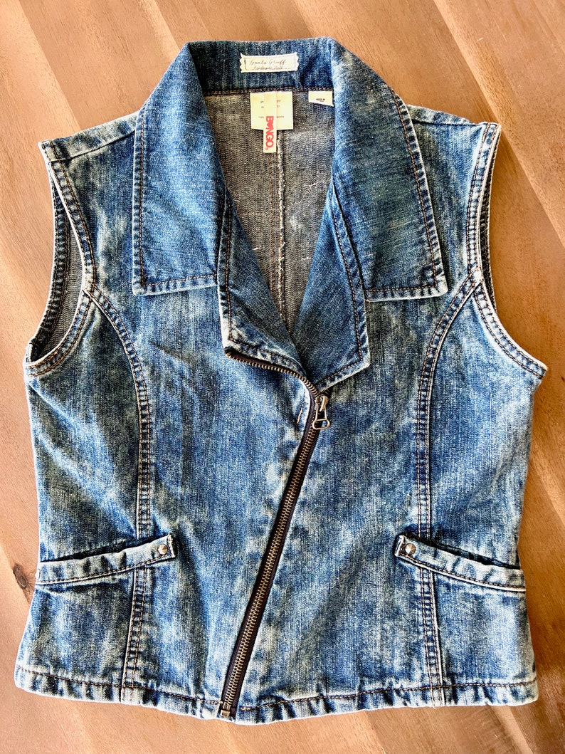 Girl's Denim Vest With Vintage Lace Angel Wings/upcycled Denim ...