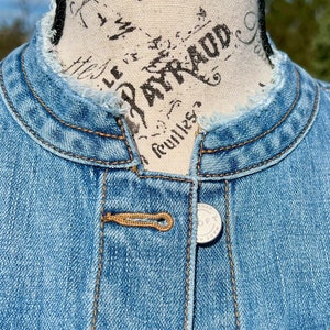 Women's Repurposed Denim Jacket With Afghan Sleeves/upcycled - Etsy
