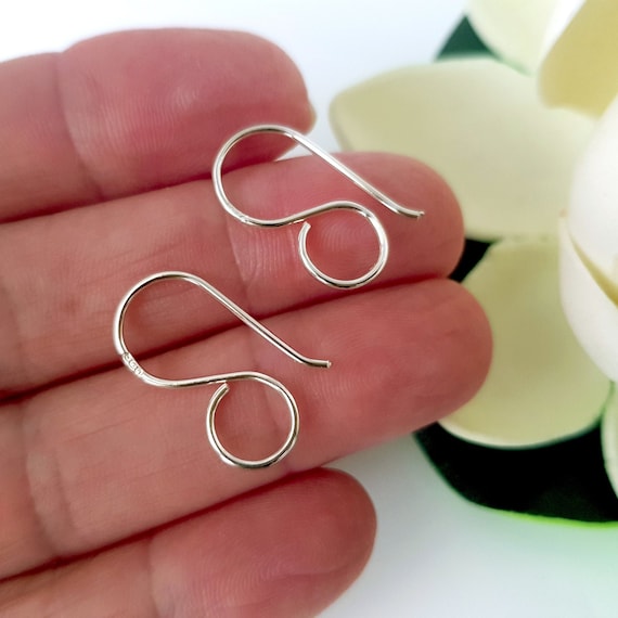 Ear Hooks Sterling Silver Large Hanging Loop Earring Wires - Etsy Australia