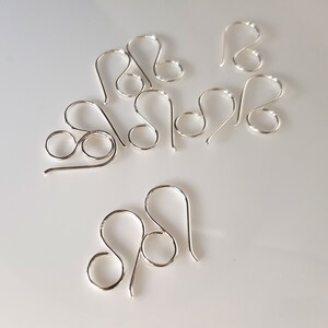 Ear Hooks, Sterling Silver Large Hanging Loop Earring Wires, DIY ...