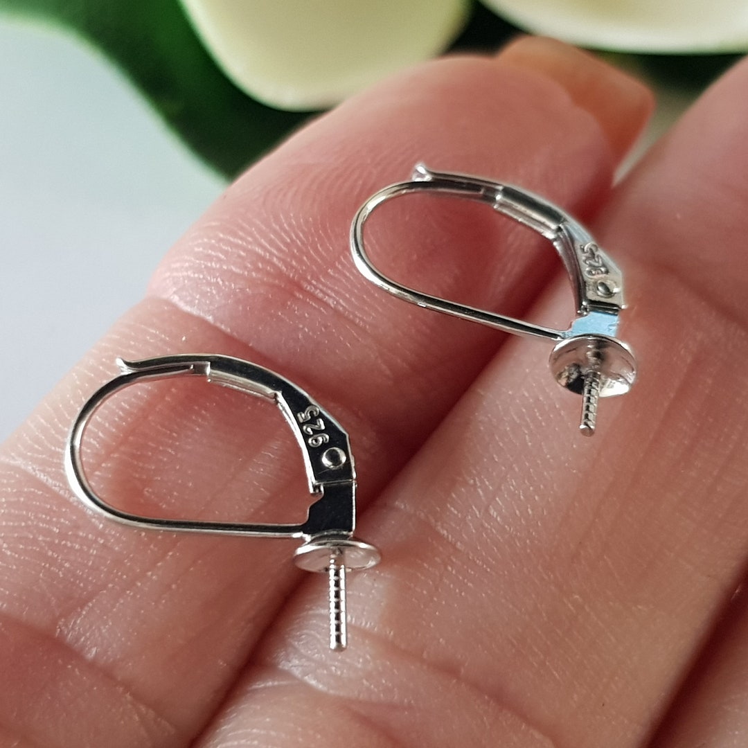 Sterling Silver Pearl Cup Earring Clips: 4mm Pin, Sturdy Design - Etsy