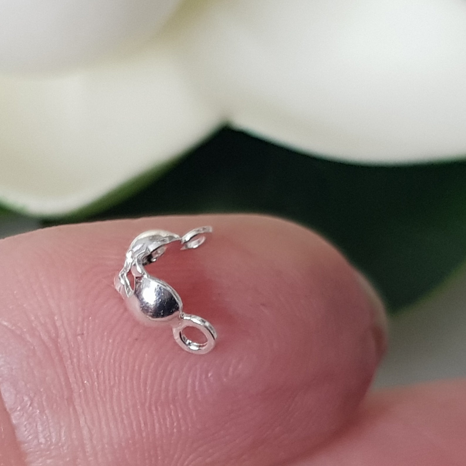 Sterling Silver Clam Shell Bead Tips 3.8mm Cup. Pack of 10 | Etsy