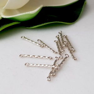 Spacer Links 18mm Twisted Sterling Silver 925 2pc Pack Spacer Links ...