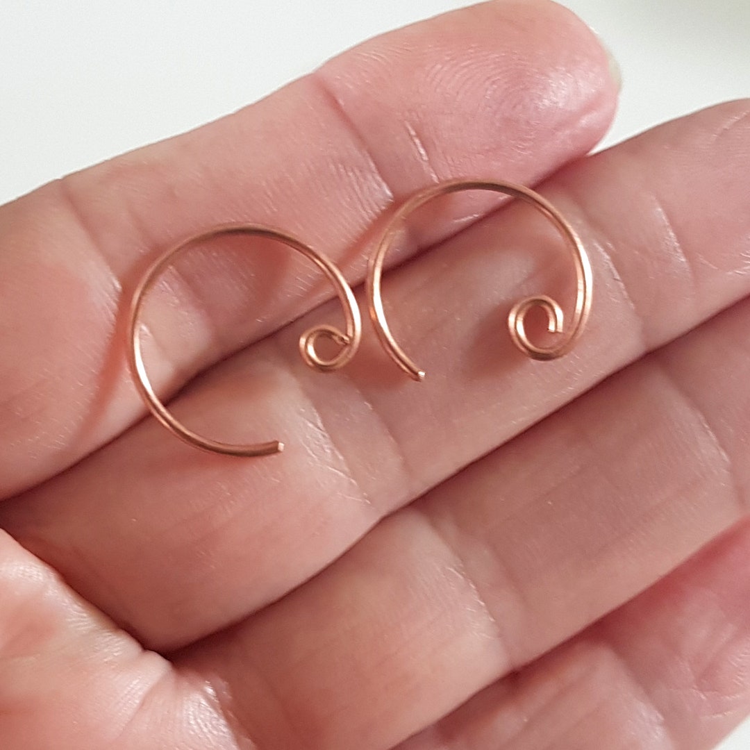 Circle Ear Wires/hooks in Reclaimed Raw Copper / Copper Ear - Etsy
