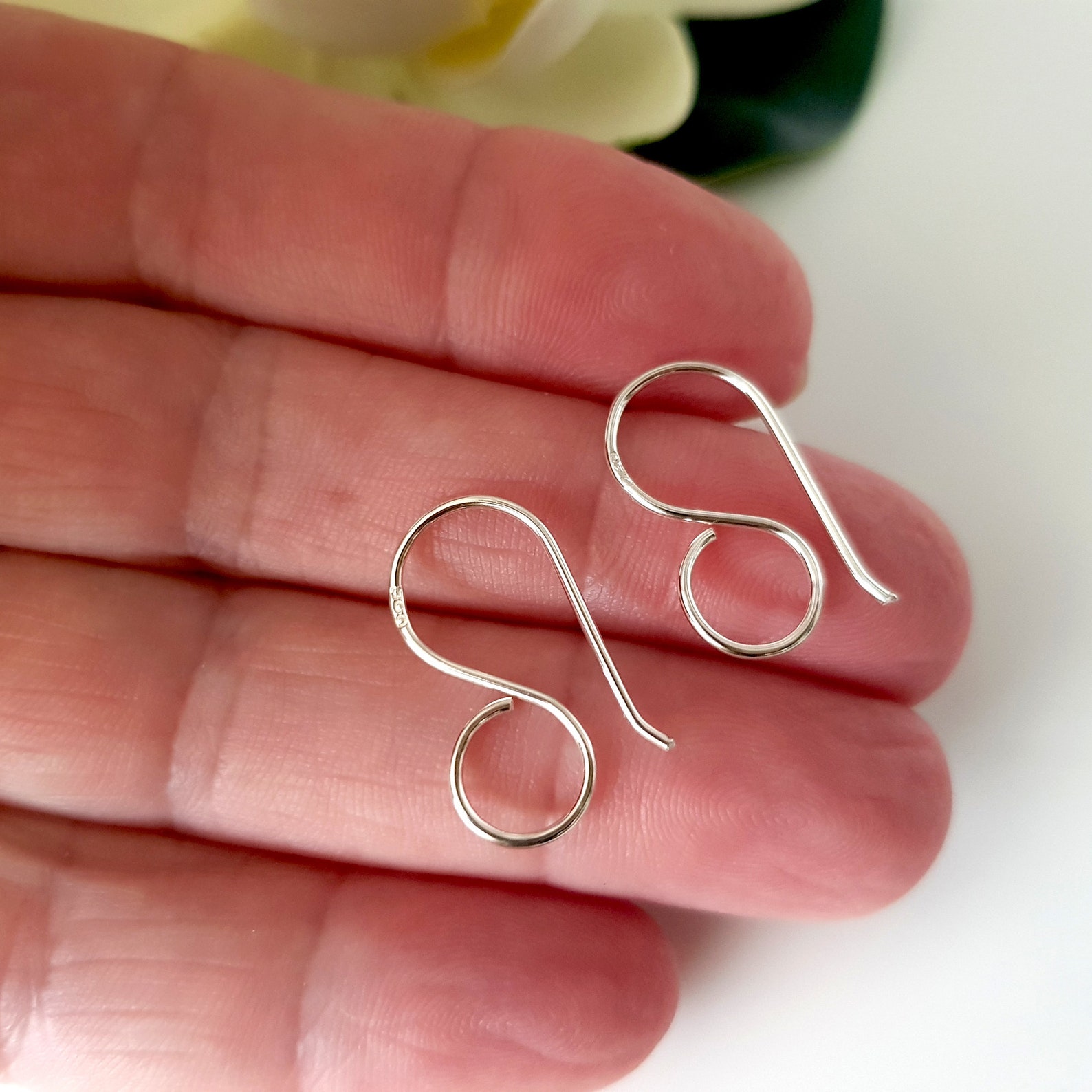 Ear Hooks Sterling Silver Large Hanging Loop Earring Wires - Etsy Australia