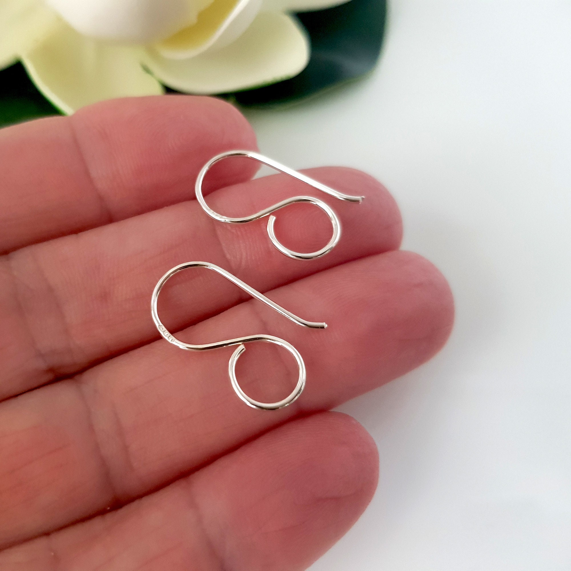 Ear Hooks Sterling Silver Large Hanging Loop Earring Wires - Etsy Australia