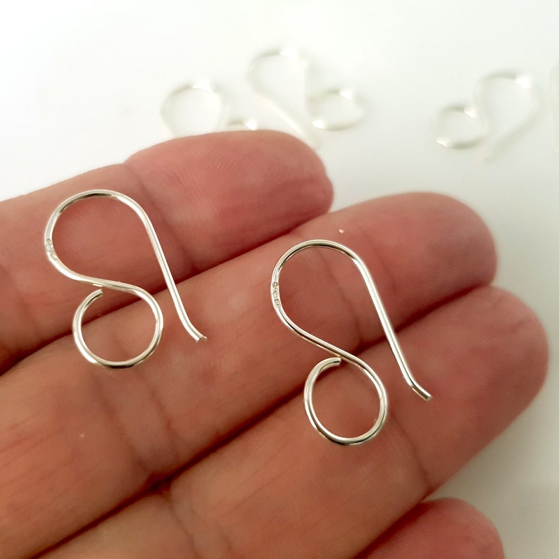 Ear Hooks Sterling Silver Large Hanging Loop Earring Wires - Etsy Australia