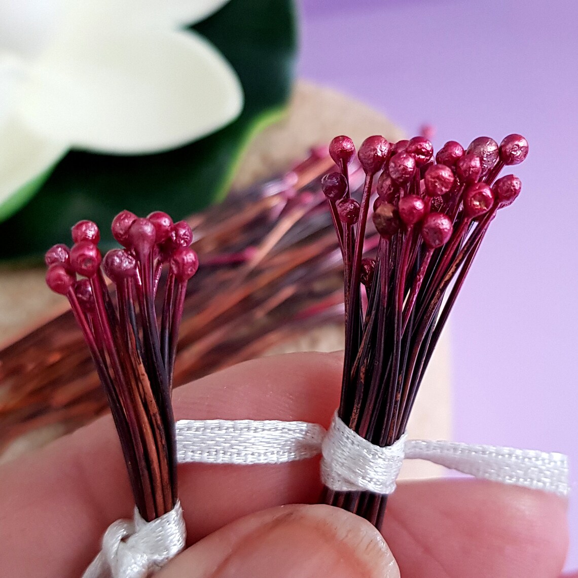 Rosy Red Fire Oxidized Copper Head Pins 2 Balled | Etsy