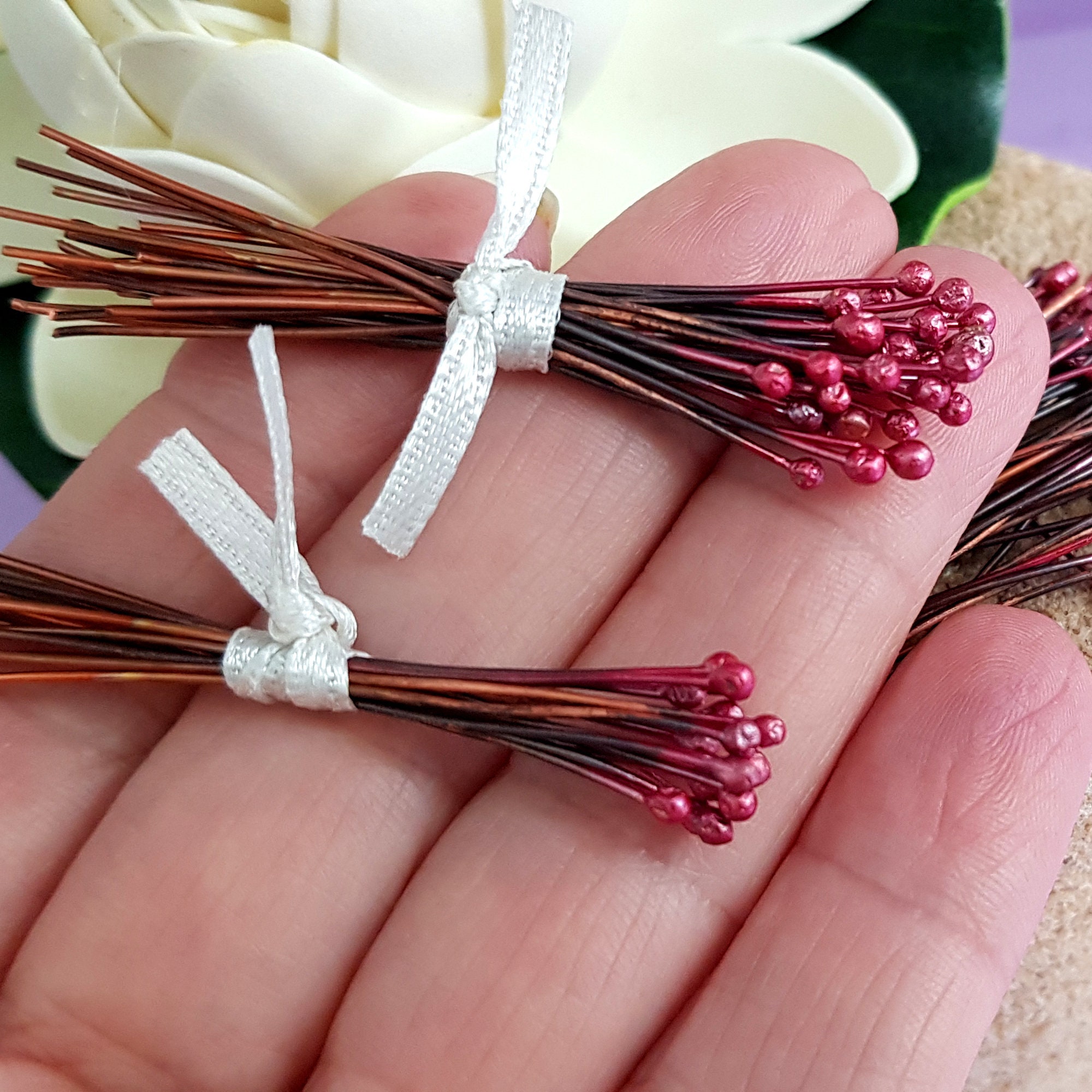 Rosy Red Fire Oxidized Copper Head Pins 2 Balled | Etsy
