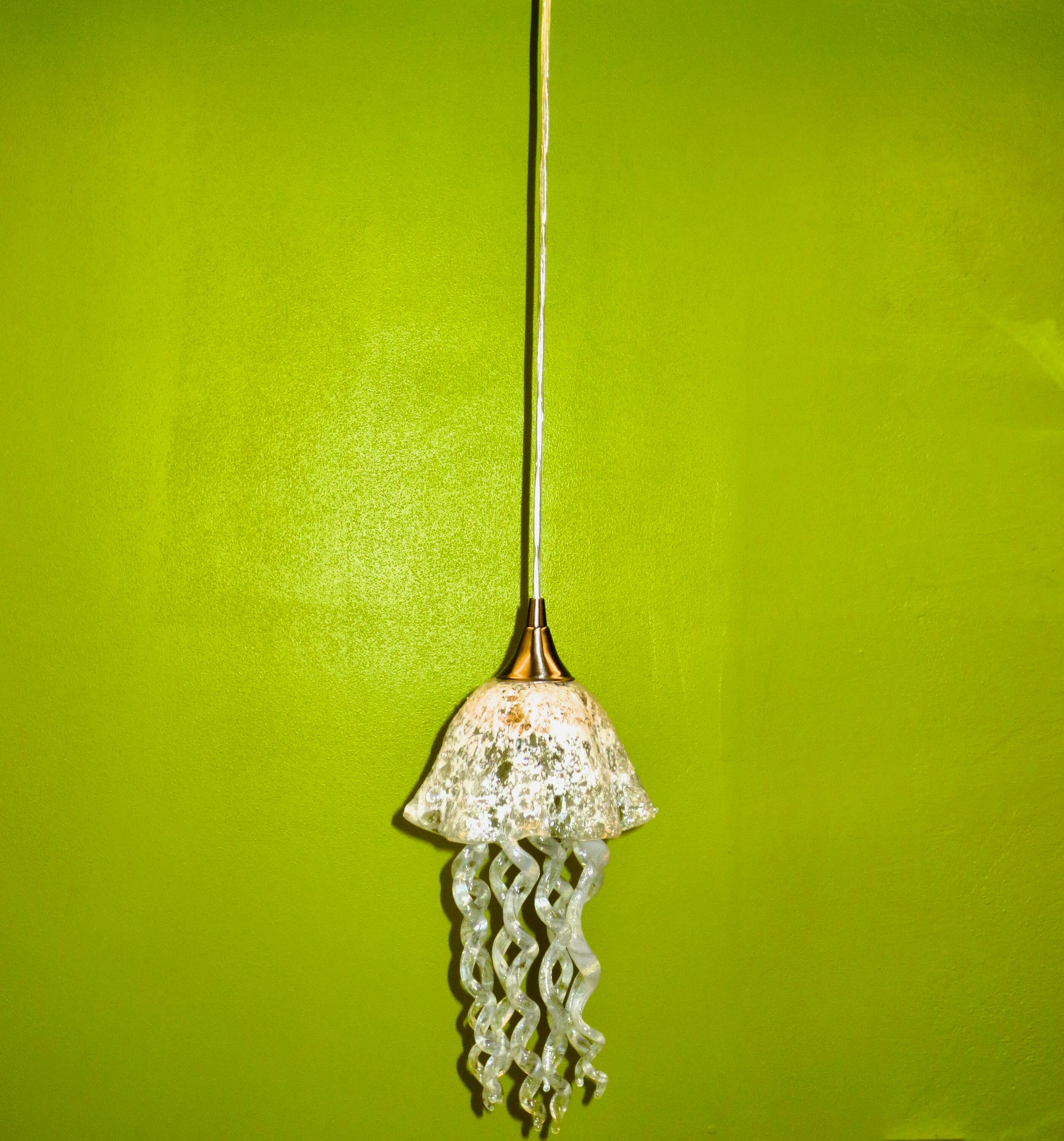 Jellyfish Pendant Light / Chandelier / Lighting / Blown Glass / White ...