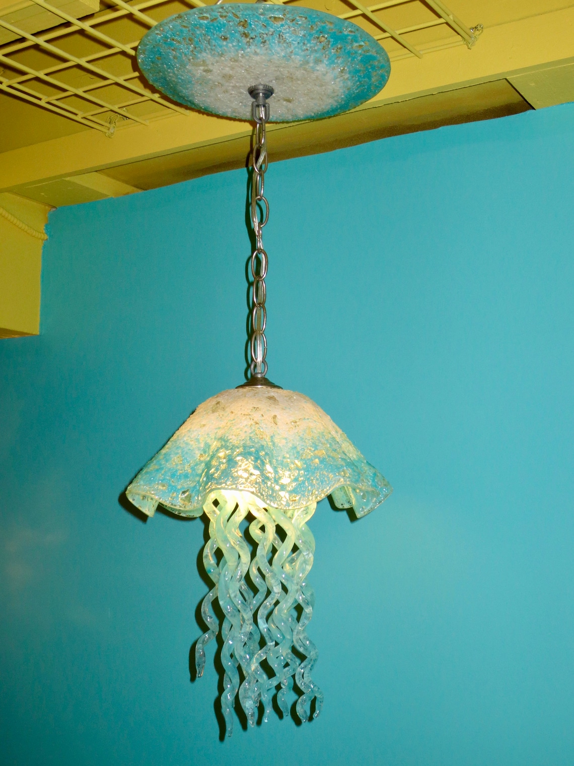 Jellyfish Pendant Light / Chandelier / Blown Glass / Pendant Light ...