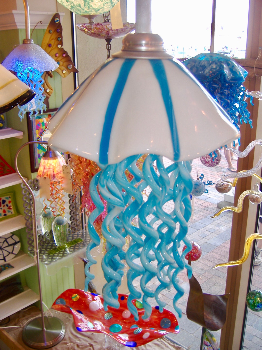 Jellyfish Pendant Light / Chandelier / Blown Glass / Pendant Light ...