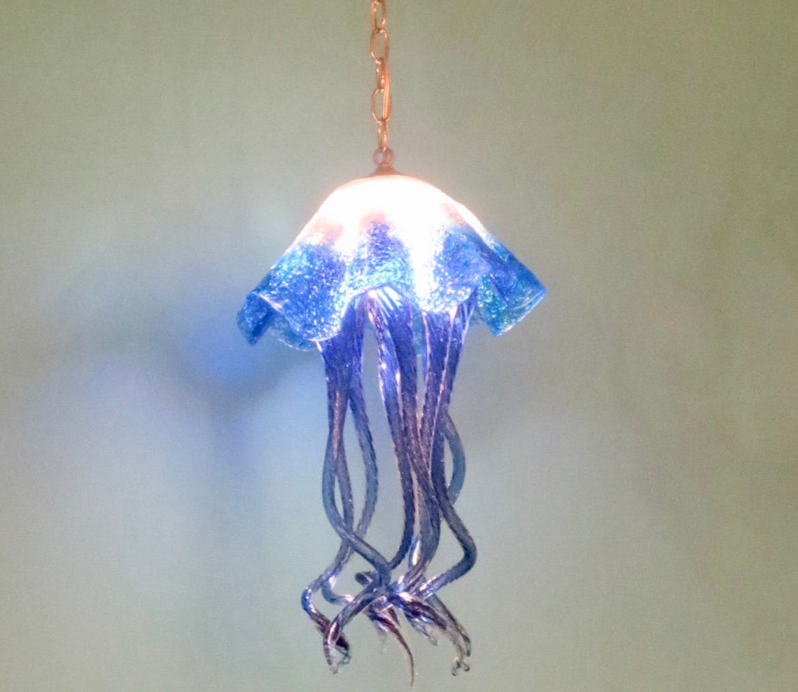 Jellyfish Pendant Light / Chandelier / Lighting / Blown Glass / Pendant ...