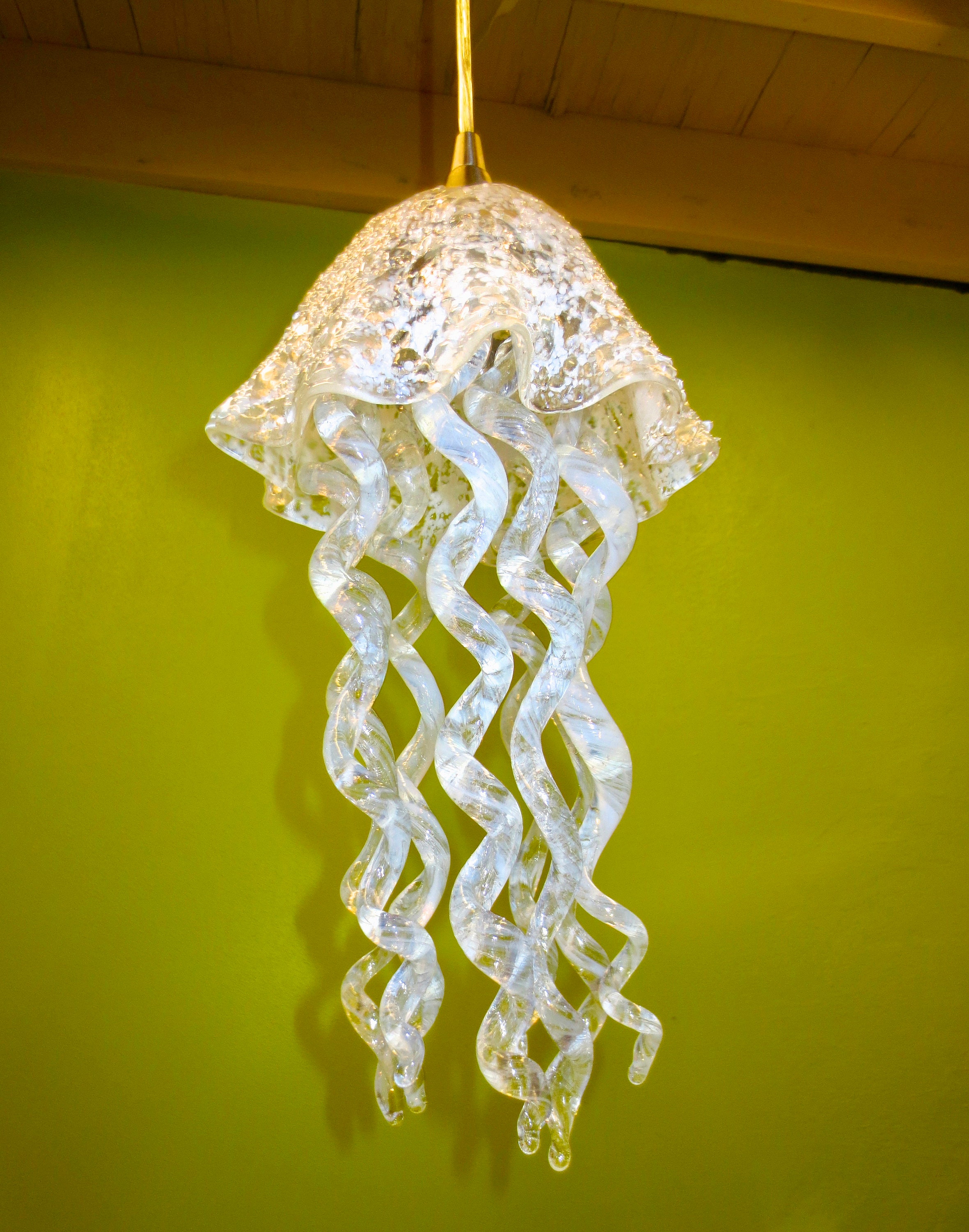 Jellyfish Pendant Light / Chandelier / Lighting / Blown Glass / White ...