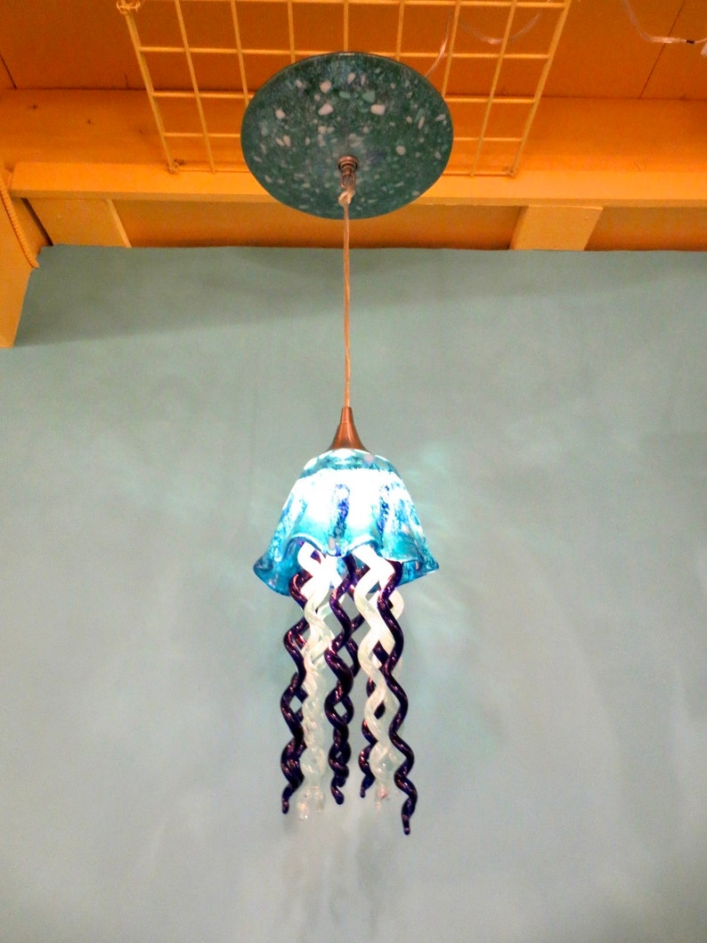 Jellyfish Pendant Light / Chandelier / Blown Glass / Pendant Light ...