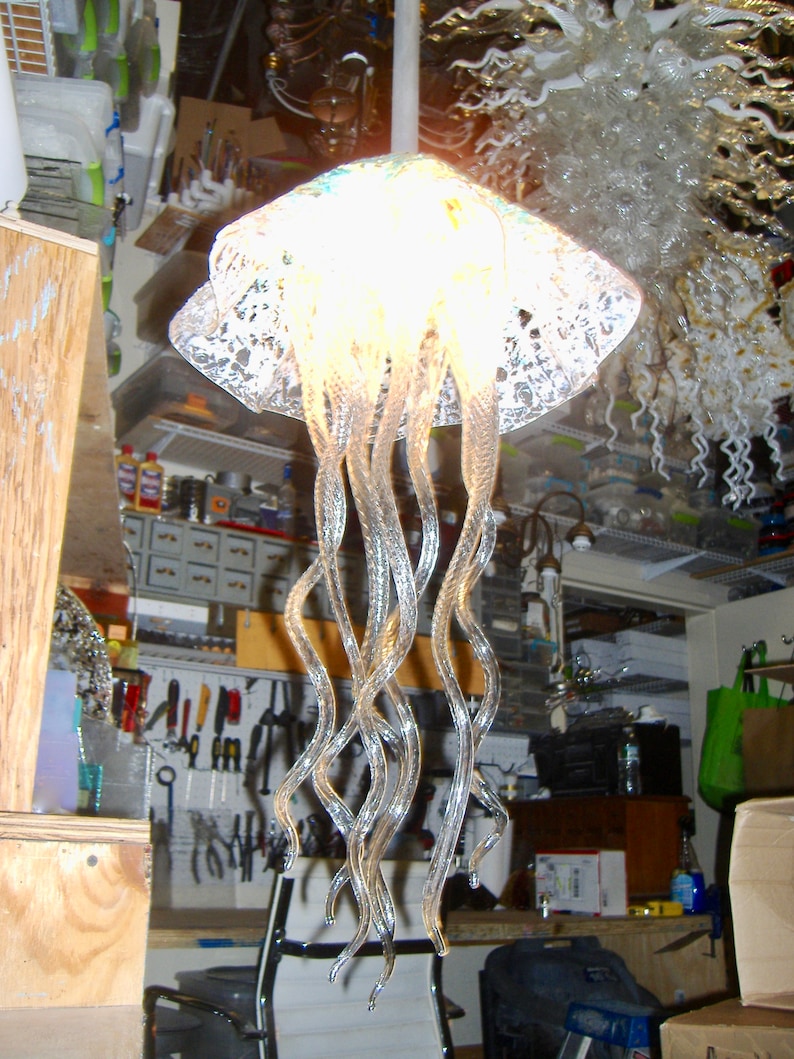 Jellyfish Pendant Light / Chandelier / Lighting / Blown Glass / Pendant ...