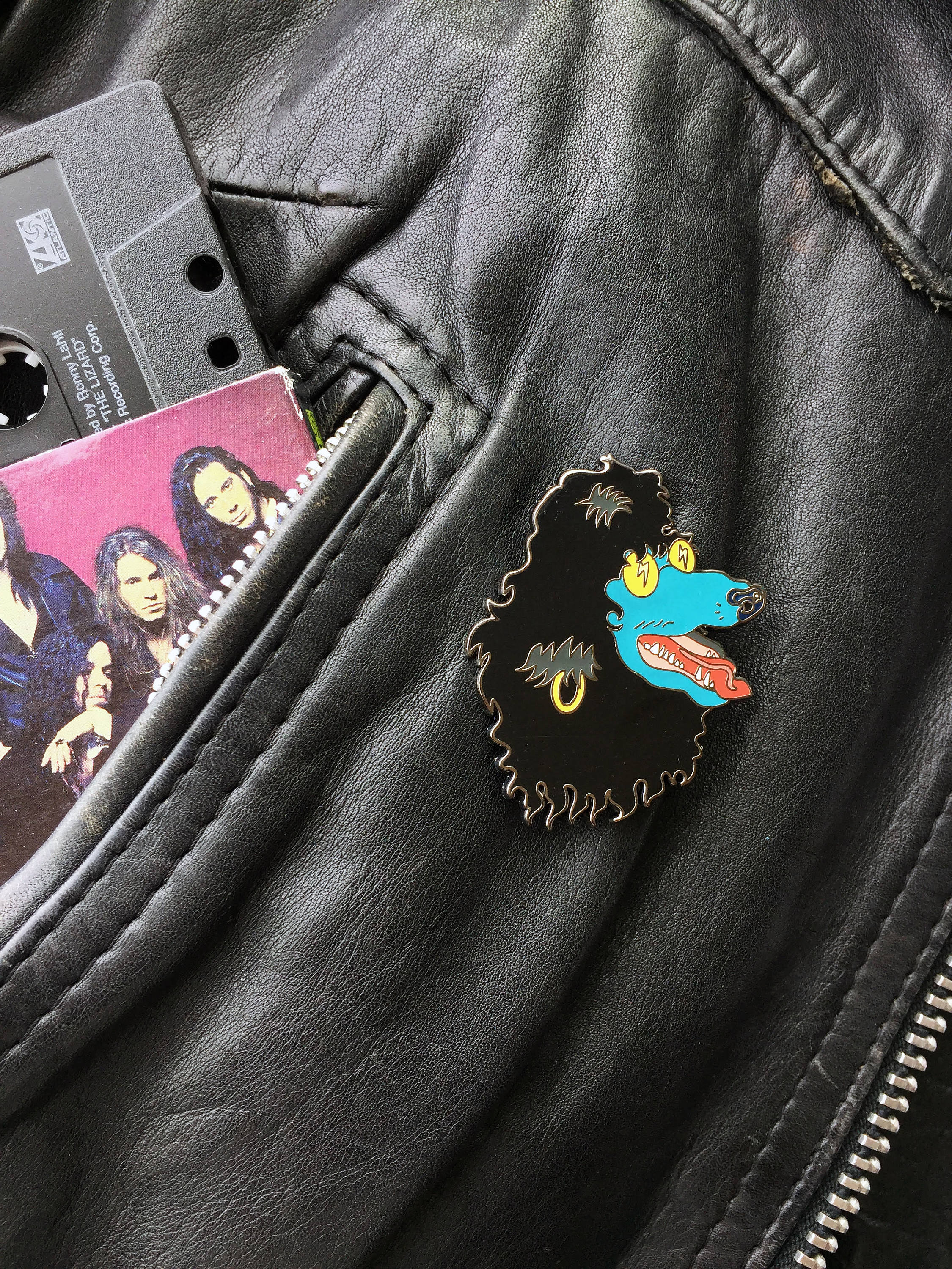 Rock'n'roll Punk Poodle Rocker Dog Enamel Pin - Hair Metal Pin - Etsy