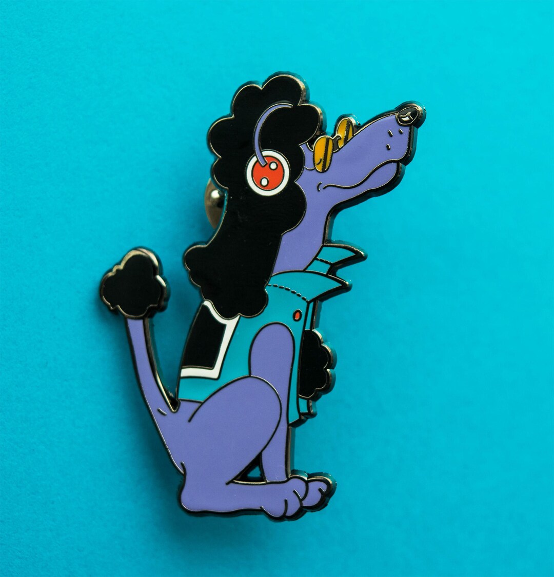 Rock'n'roll Poodle Rocker Punk Dog Hard Enamel Pin in Jean Jacket ...