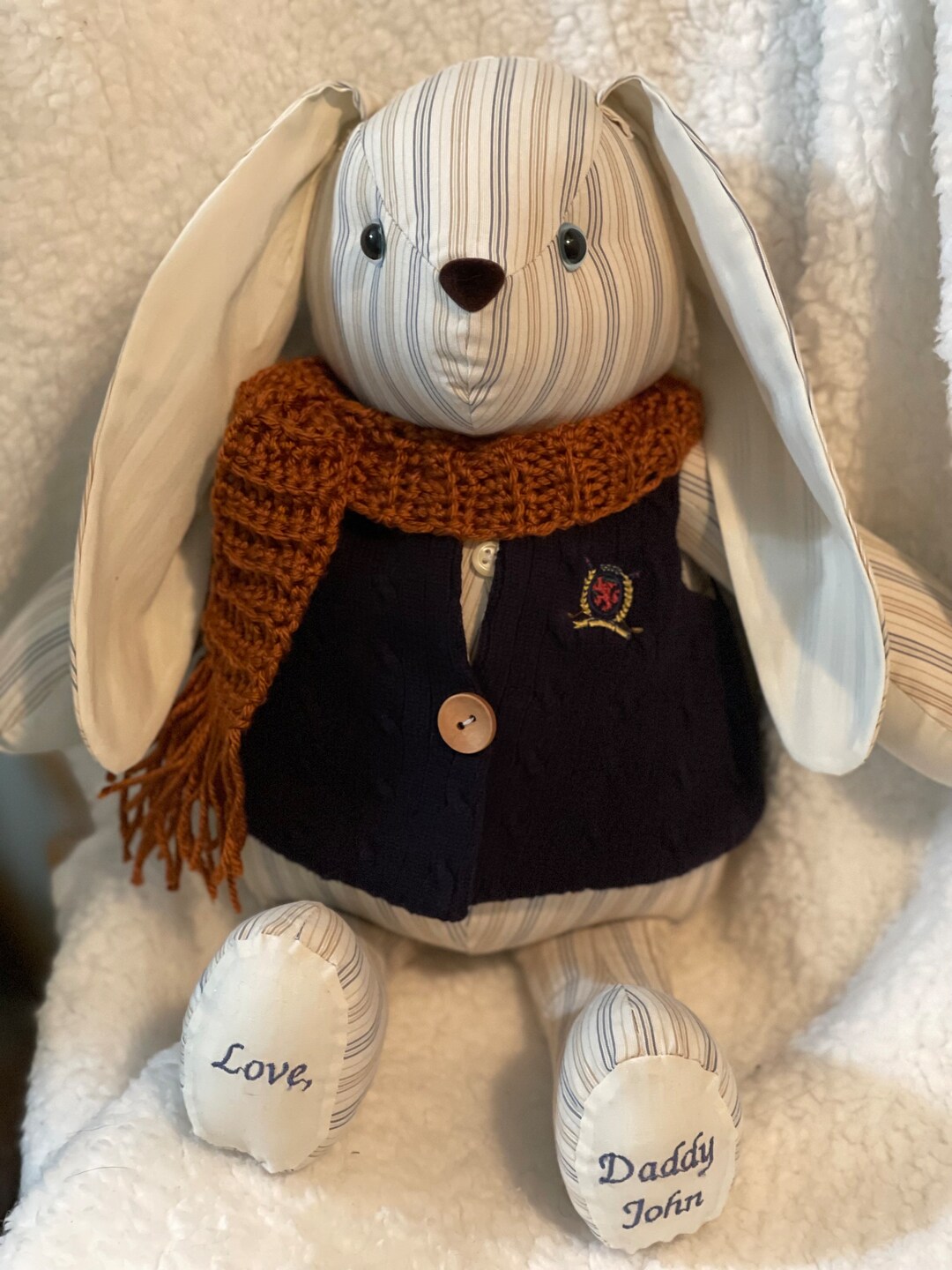 Bunny; Memory Bunny; Items Made of Loved Ones Clothing; Personalized ...