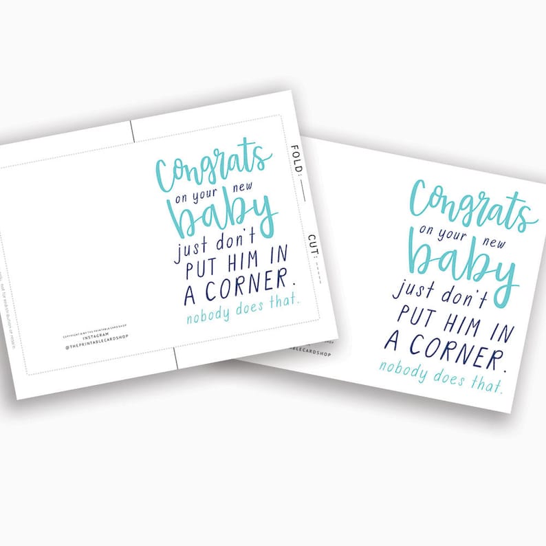 New Baby Boy Cards Instant Download Printable Congratulations - Etsy