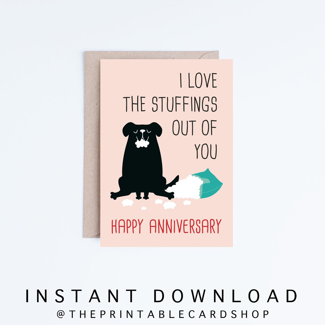 Printable Anniversary Cards, Instant Download Funny Black Labrador ...