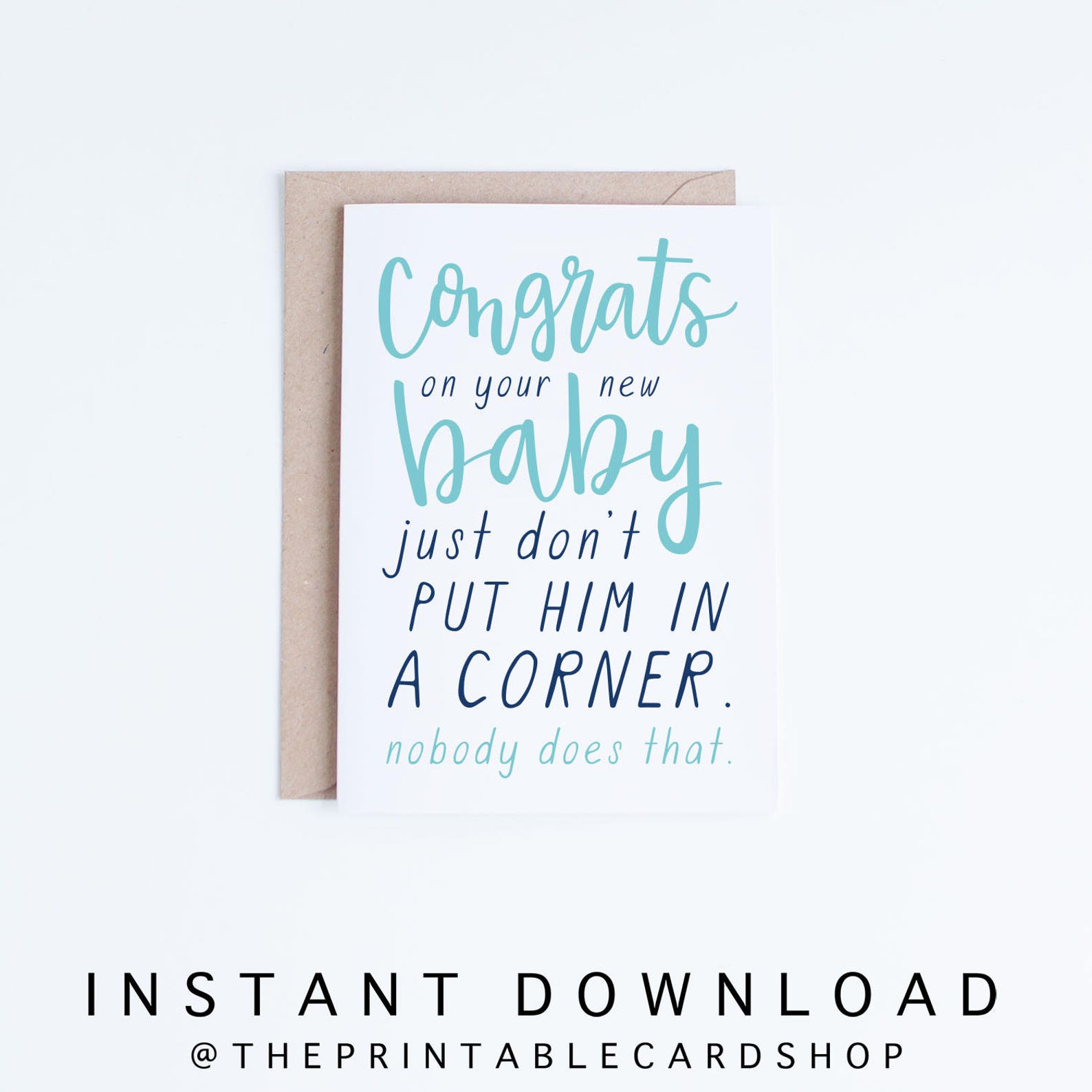 New Baby Boy Cards Instant Download Printable Congratulations - Etsy