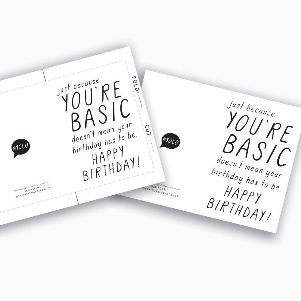 Printable Birthday Cards for Friend, Basic Birthday Cards Instant ...