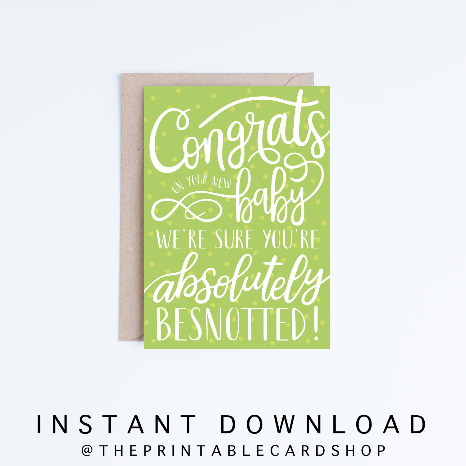 New Baby Cards Instant Download Printable Congratulations on - Etsy
