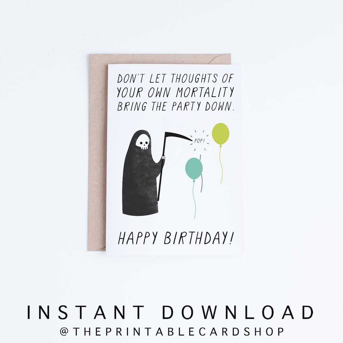 Printable Birthday Cards, Dark Humor Birthday Cards Instant Download ...