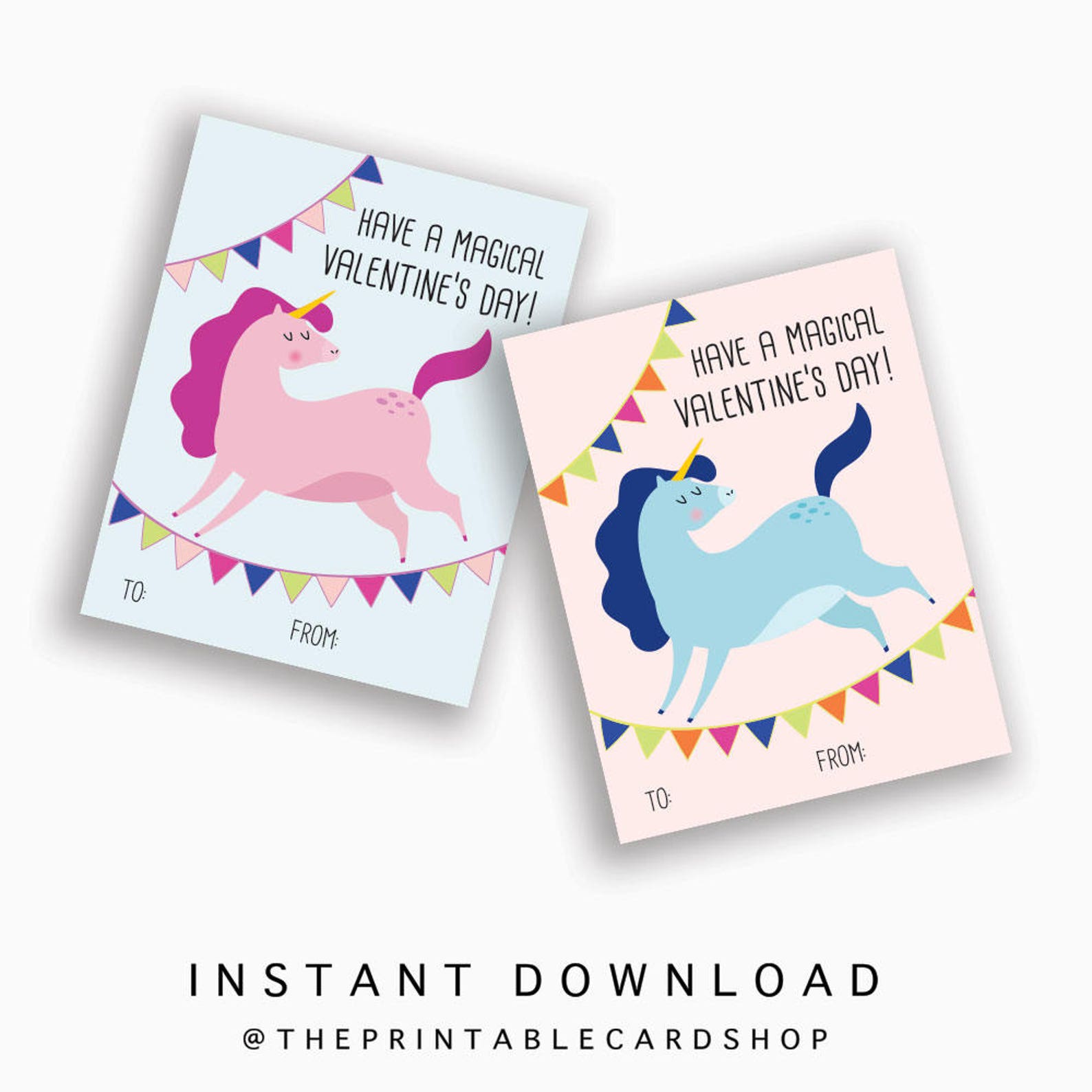 Children Printable Valentines, Children School Valentines Cards Instant ...