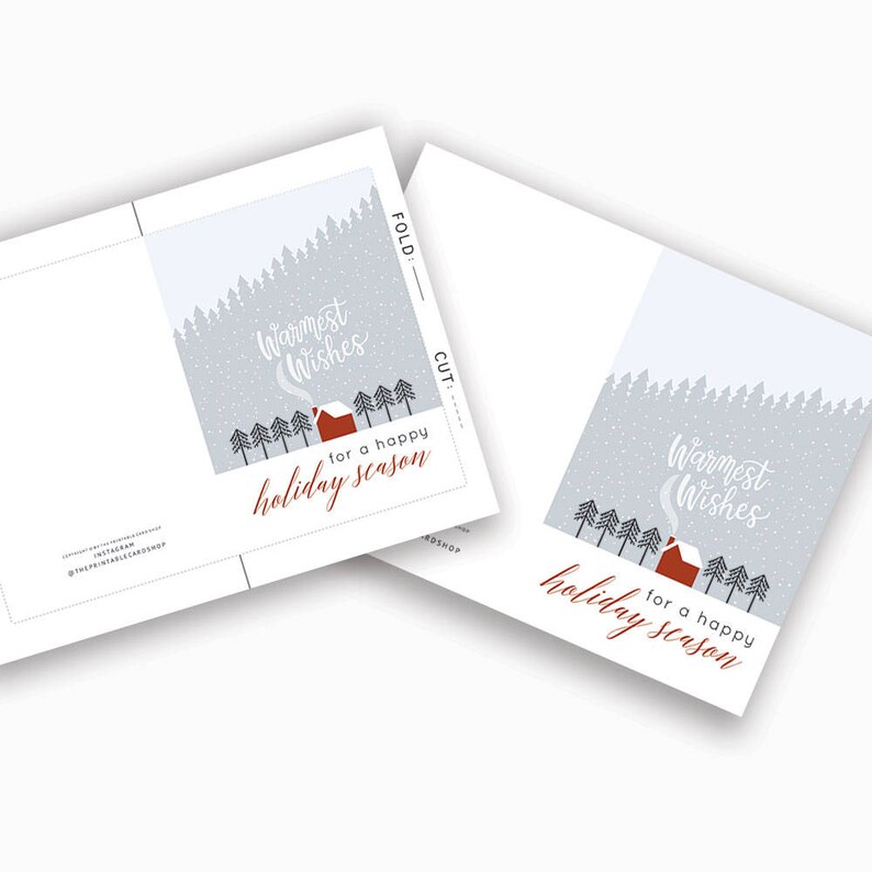 Printable Holiday Cards, Happy Holidays Digital Cards, Secular Holiday ...