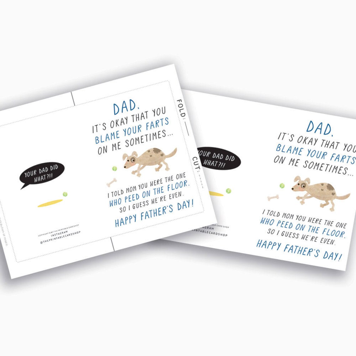 Pet Dad Printable, Fathers Day Cards Instant Download, Funny Dad Card ...