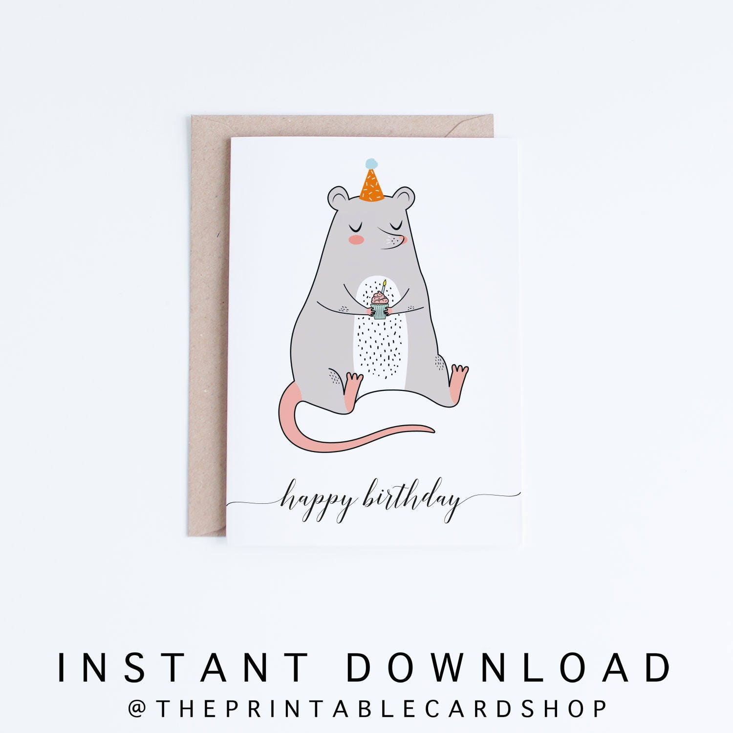 Blank Cards Rat Greeting Card Year of the Rat Funny Rat Birthday Card ...