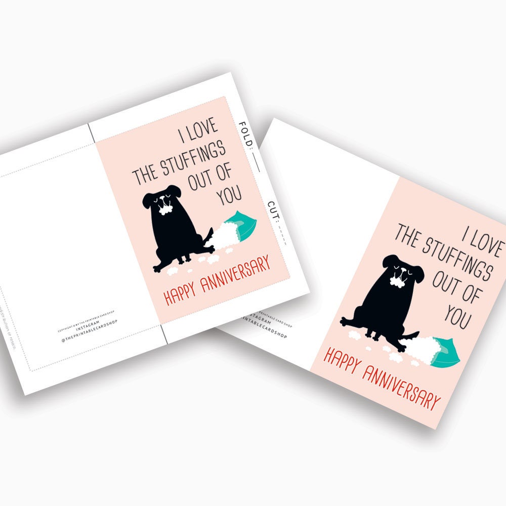 Printable Anniversary Cards, Instant Download Funny Black Labrador ...