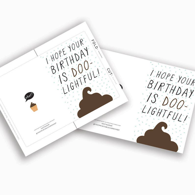 Printable Birthday Cards, Funny Gross Birthday Cards Instant Download ...