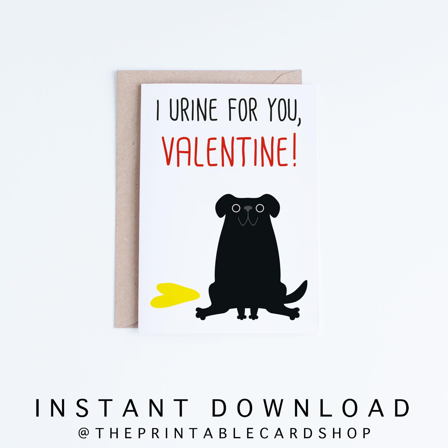 Printable Valentines Day Cards, Funny Dog Valentine Card Instant ...