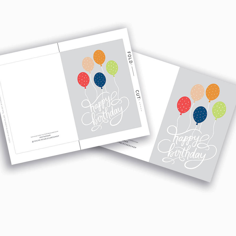 Printable Birthday Cards Instant Download Card Designs Happy - Etsy